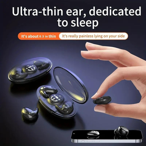 Invisible Sleep Wireless Earphone with Charging Case, Bluetooth 5.3 ...