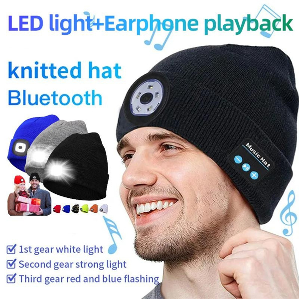 Multifunctional Beanie Rechargeable Bluetooth Led Hat High Brightness ...