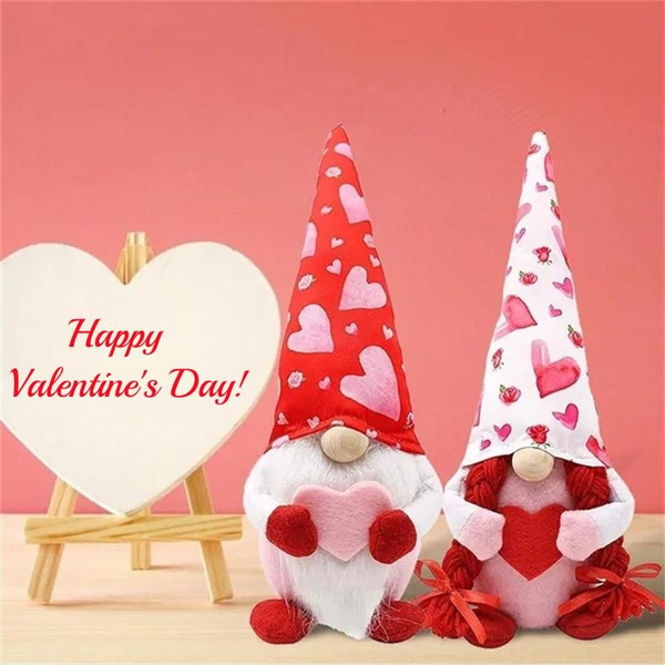 1pc Happy Valentine's Day Faceless Doll Couple Elf Gnome Doll Plush Toy ...