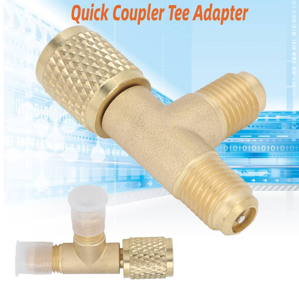 Valve Cores Tee Adapter, Double Sealing Quick Coupler Tee Adapter with ...