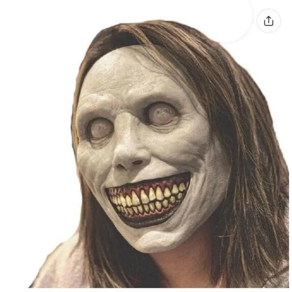 Halloween Creepy Smile Mask Halloween Mask Adult Half "Exorcist" Green White Demon Mask Cosplay ...
