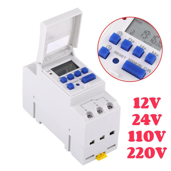 1Pc LCD Display Weekly Programmable Electronic Relay Time 16 ON and OFF ...