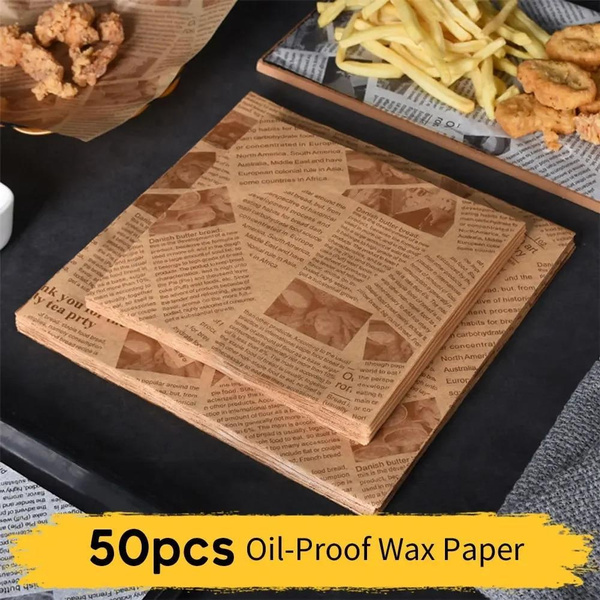 50 Sheets/Set Food Wrapping Paper Newspaper Design Sandwich Burger ... 50 Sheets/Set Food Wrapping Paper Newspaper Design Sandwich Burger ...