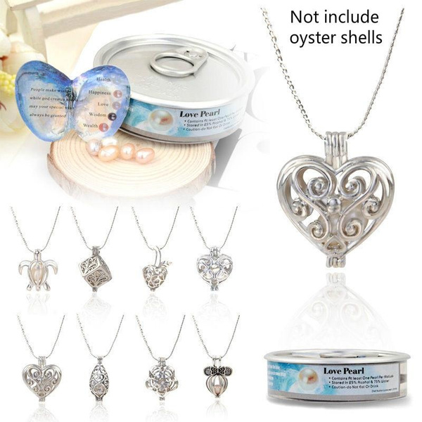 Hot Sale!1 Set Love Best Wish Necklace Natural Pearl Necklace Oyster ...