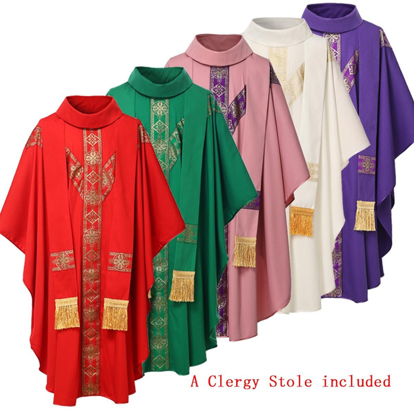 Priest Celebrant Chasuble Catholic Church Father Mass Vestments Robe | Wish