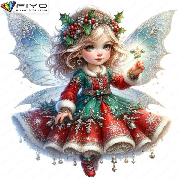 FIYO Christmas Elf DIY 5D Diamond Painting Full Drill with Number Kits ...