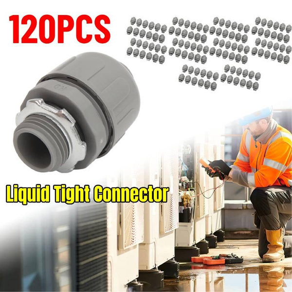 Liquid Tight Connector, 120Pcs 1/2in Liquid Tight Connector PVC 180 ...