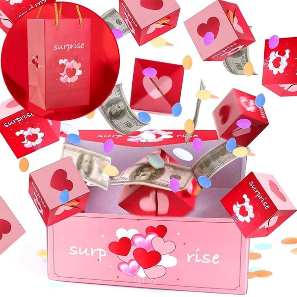 Surprise Gift Box with Confetti Cash Explosion Bounce Gift Box for ...