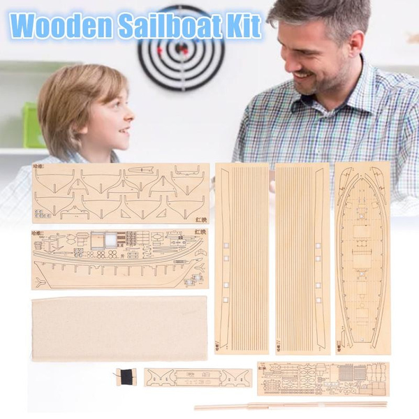 1:130 Wooden Sailboat Kit Intelligence Development DIY Scientific ...