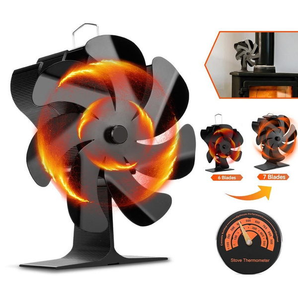 7 Blades Heat Powered Wood Burning Stove Fans Fireplace Stove Fans ...