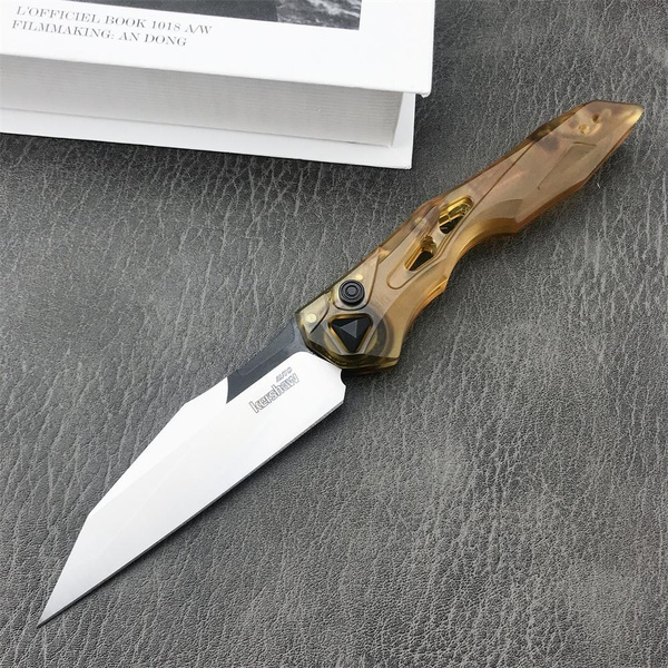 Kershaw Knife Push Button AUTO Knife 3.5" Two-Tone CPM-154 Wharncliffe ...