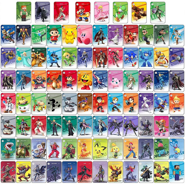 94 PCS Mini Card switch Super Smash Bros amiibo Card Linkage Card ...