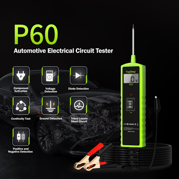 TopDiag P60 Automotive Circuit Tester Car Electrical System Short ...