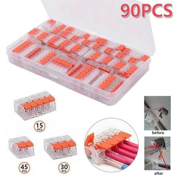 75/95/114Pcs/Box Cable Connector Wire 2/3/5 Way Junction Compact Box ...
