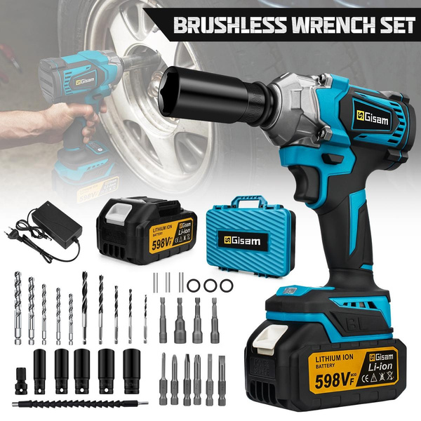 1200Nm Impact Wrench 1200NM 1/2 Inch Brushless Battery Impact Wrench Suitable for Family Cars ...