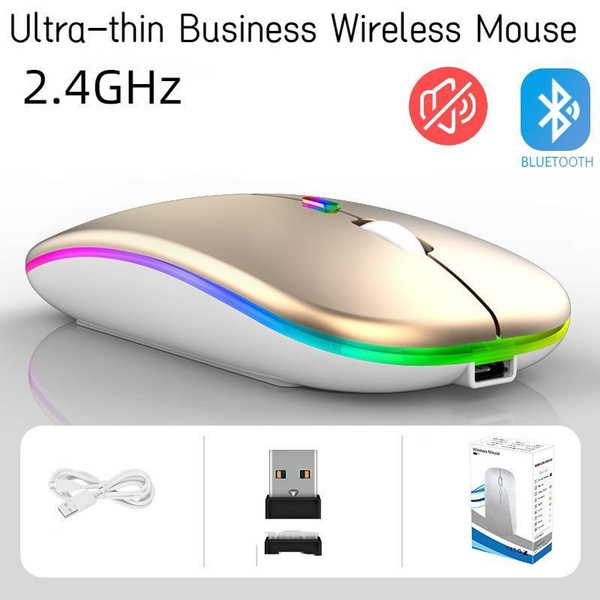 Wireless Mouse Ultra-thin Business Wireless Mouse Bluetooth Dual-mode ...