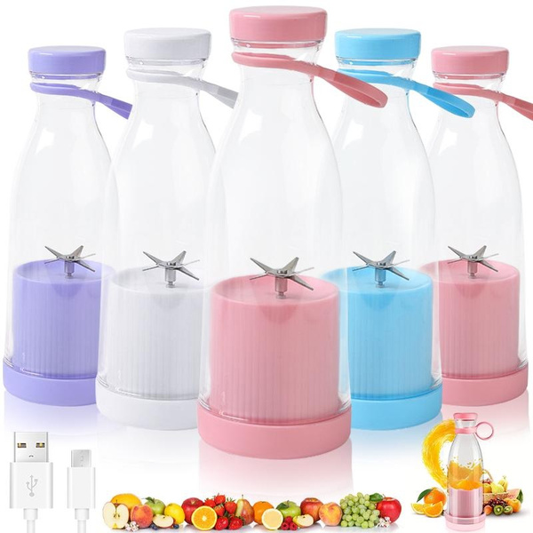 420ML Kitchen Juicer,USB Rechargeable Fruit Shake Mixer Maker,6 Blades ...