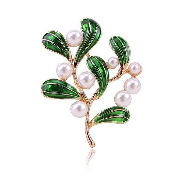 1/5/7pcs Green Leaf Brooches Pin,Women's Retro Chest Brooch,For Party Dance Wedding Banquet ...