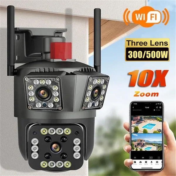 3 Lens Security IP/Network Wireless Security Camera Two-Way Audio ...