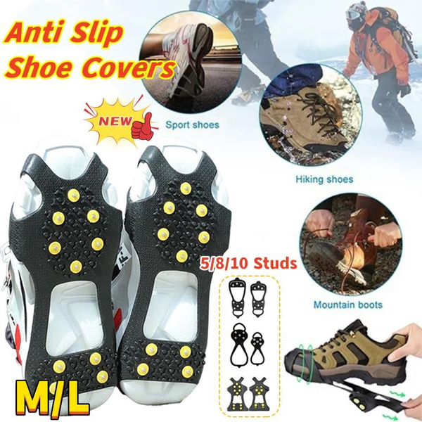 New Fashion Outdoor Non-slip Shoes Cover 5/8/10 Studs Anti Slip Ice ...