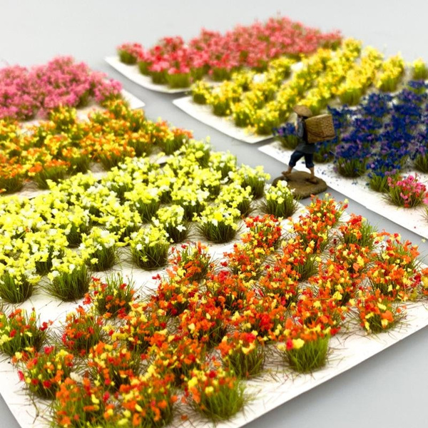 32Pcs/Box Simulation Flowers Grass Clusters Model Miniature Plant ...