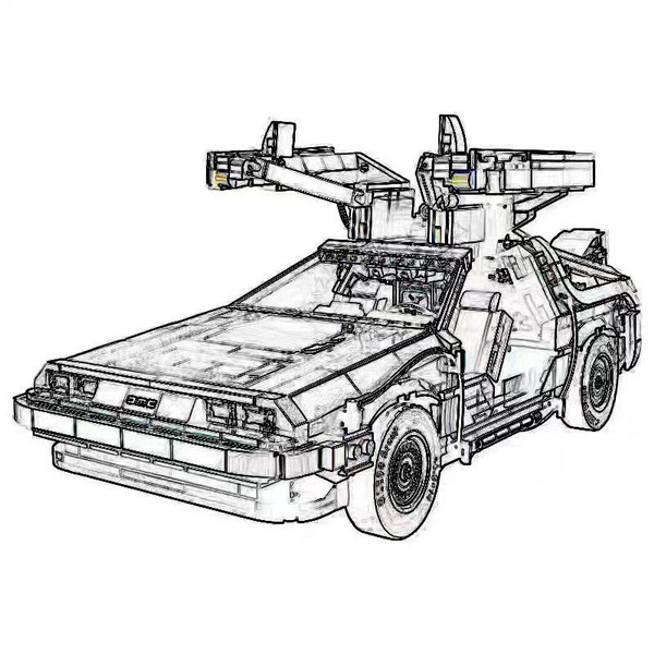 New 1870pcs Back To The Future Time Machine Racing Car Model Building ...