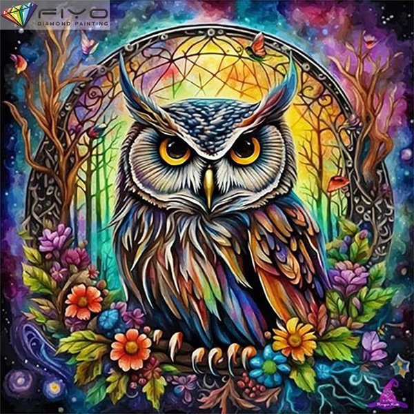 FIYO Owl DIY 5D Diamond Painting Full Drill with Number Kits Home and ...