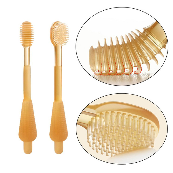 Silicone Baby Toothbrushes Set Toddlers First Toothbrush Infant Tongue ...