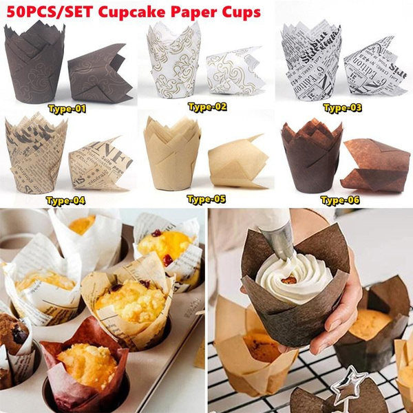 50PCS/SET Baking Cupcake Liner Muffin Wrapper Paper Cups | Wish