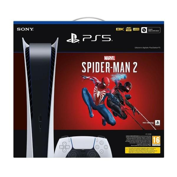 PS5 Console 825GB Digital Ed. White + Spider Man 2 | Wish