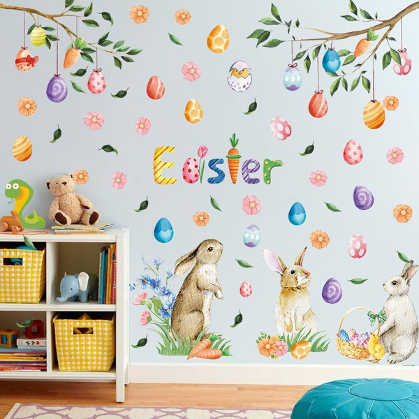 Easter Children's Room Bedroom Wall Decoration Wall Sticker Cartoon ...