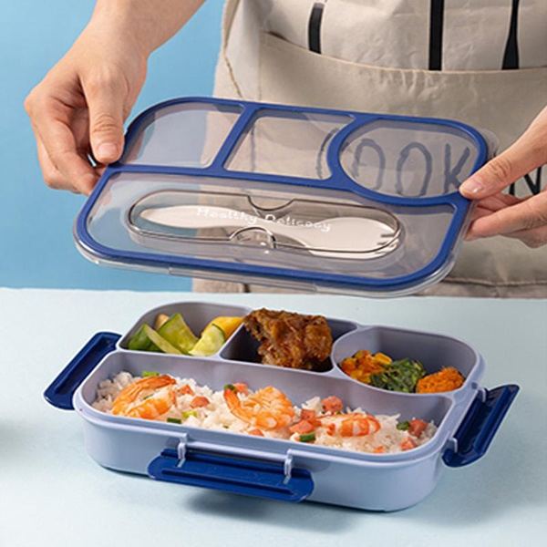 1pc 1000ml Lunch Box 4 Compartments Bento Lunch Box Containers for ...