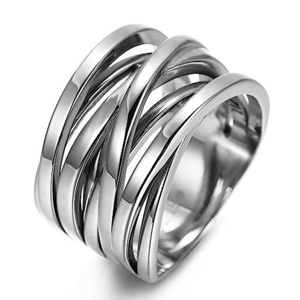 Multilayer Design Unisex Wide Rings for Men Women Daily Casual Fashion ...
