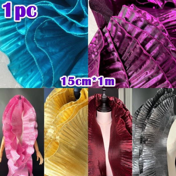1pc Large Wave Lace Polyester Clothing Accessories Pleated Flounce ...