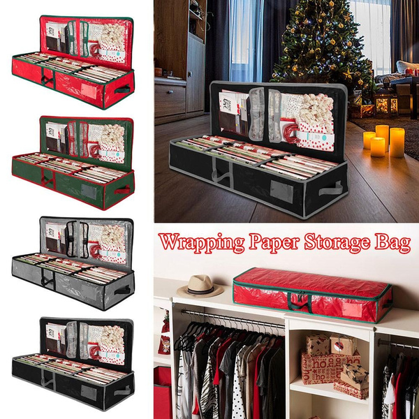 Christmas Wrapping Paper Storage Bag Tidy Gift Wrap Organizer ...