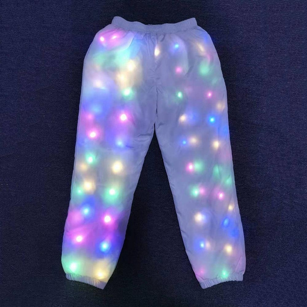 S-4XL Luminous LED Pants Unisex Dance Party Fancy Dress Club Light ...