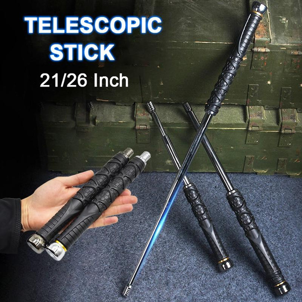 Steel Telescopic Stick Three Section Outdoor Self-defense Stick with ...