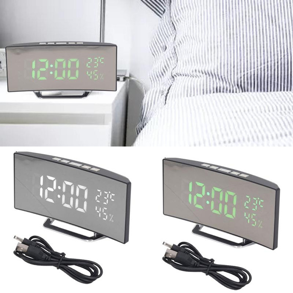 LED Digital Clock 3 Level Brightness Snooze USB Battery Powered ...
