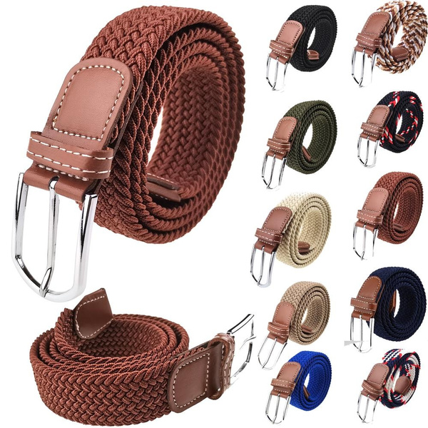 Canvas belts braided belt Extended elastic Pin buckle Waist Fashion ...