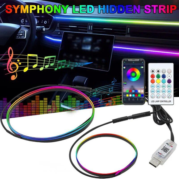 Car Symphny RGB LED Ambient Light Strip Center Console Hidden ... Car Symphny RGB LED Ambient Light Strip Center Console Hidden ...