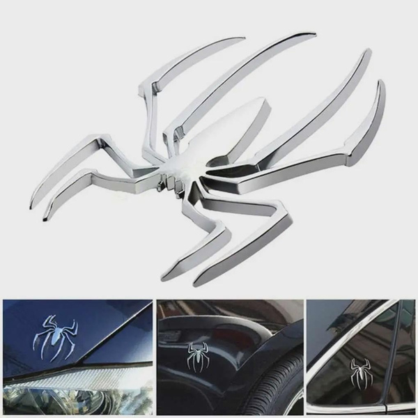 Car Stickers Metal 3D Spider Car Logo Gold/Silver Car Styling ...