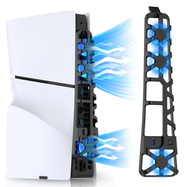DOBE PS5 Slim Cooling Fan [Auto On/Off] with LED Light, PS5 Cooler ...
