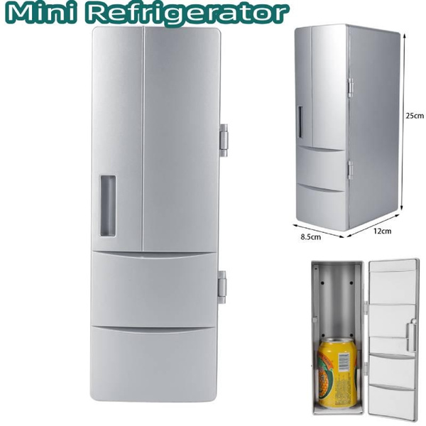 Mini Refrigerator, Compact Mini USB Fridge Freezer Cans Drink Beer ...
