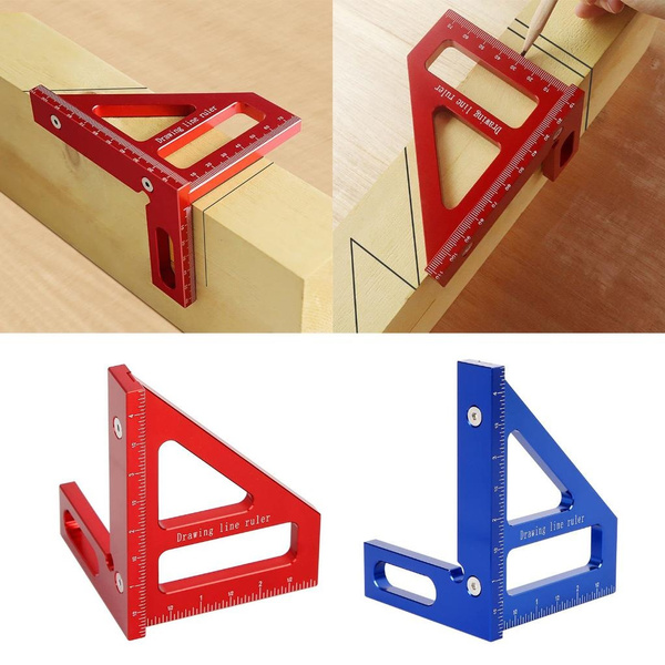 Woodworking Square Protractor Measuring Ruler 45/90 Degree Aluminum ...
