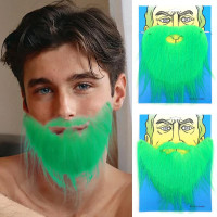 2Types Men False Beard Fancy Dress Cosplay Carnival Green Beard Party ...