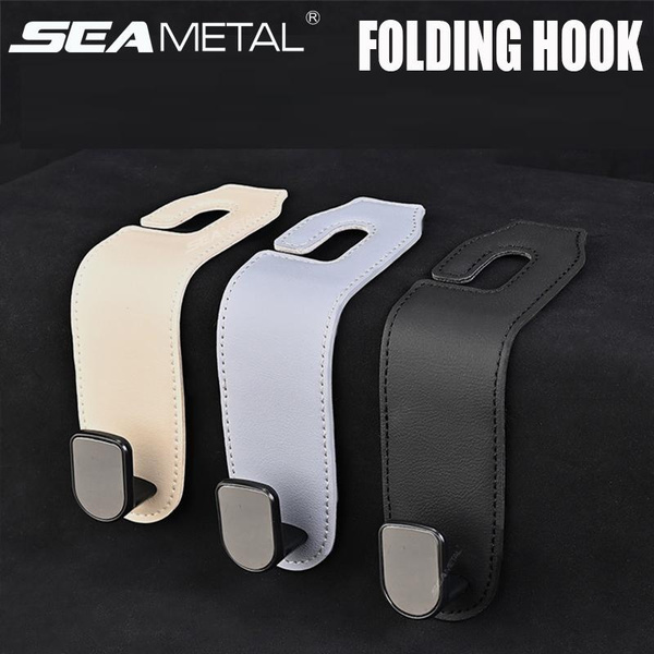 SEAMETAL Vehicle Hooks Car Seat Back Hidden Hooks PU Leather Invisible ...