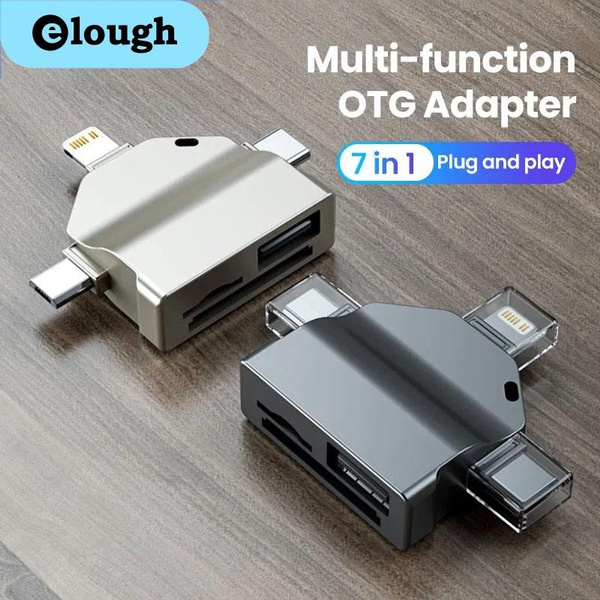 Elough 7-in-1 OTG Adapter For iphone Read SD Card U Disk High-speed ...