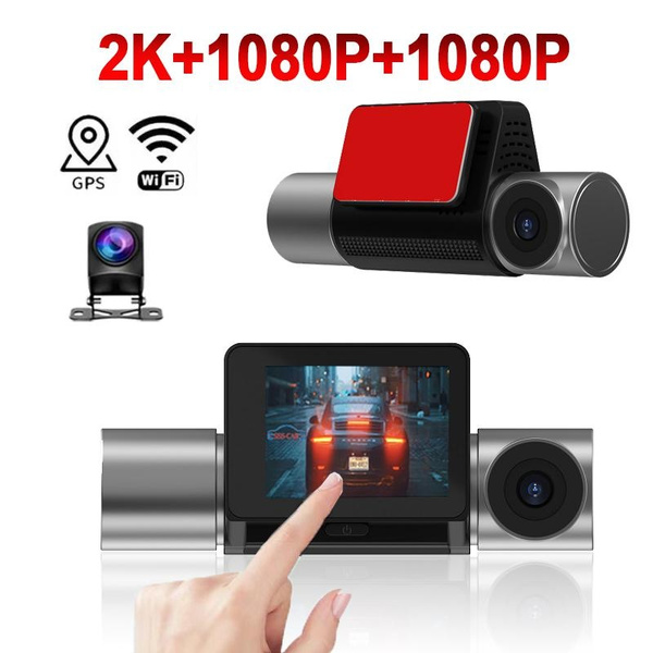 3 Way Channel WIFI GPS 2K 1440P Car DVR With Dual 1080P Dash Cam Front ...