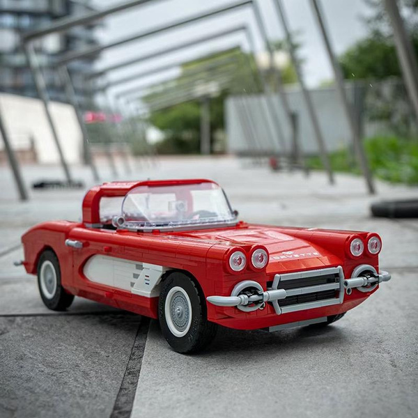 New MOC 1210pcs Red Retro Roadster Super Racing Car Model Building ...