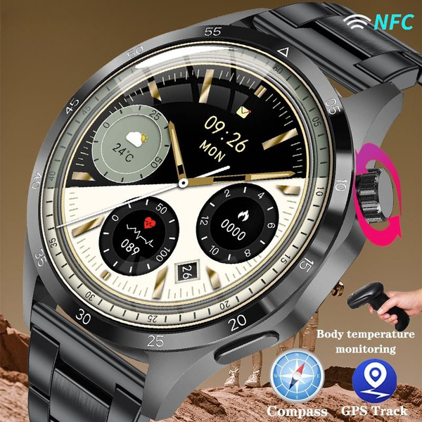 For Huawei GT4 Pro GPS Smart Watch Men AMOLED HD Screen Bluetooth Call NFC IP68 Waterproof ...